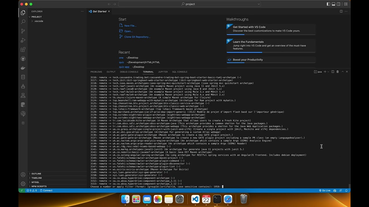 Maven : Initialize Java project with maven in visual studio code