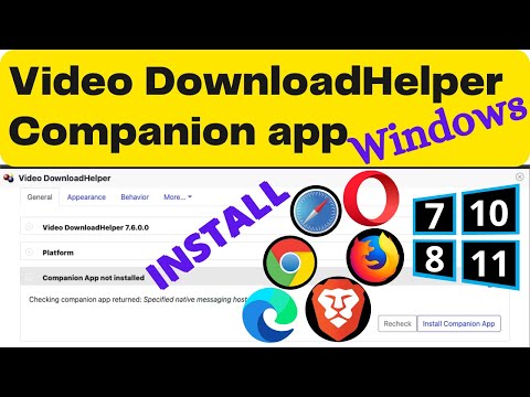 Install Video DownloadHelper Companion App in Windows | Companion App in Video DownloadHelper Window