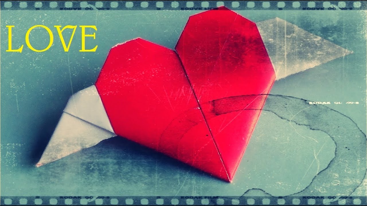 Paper Heart with Wings - Origami