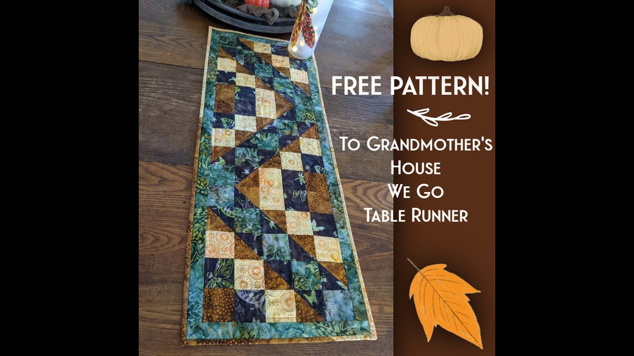 Free Table Runner for a Thanksgiving Feast Pattern and Tutorial Video