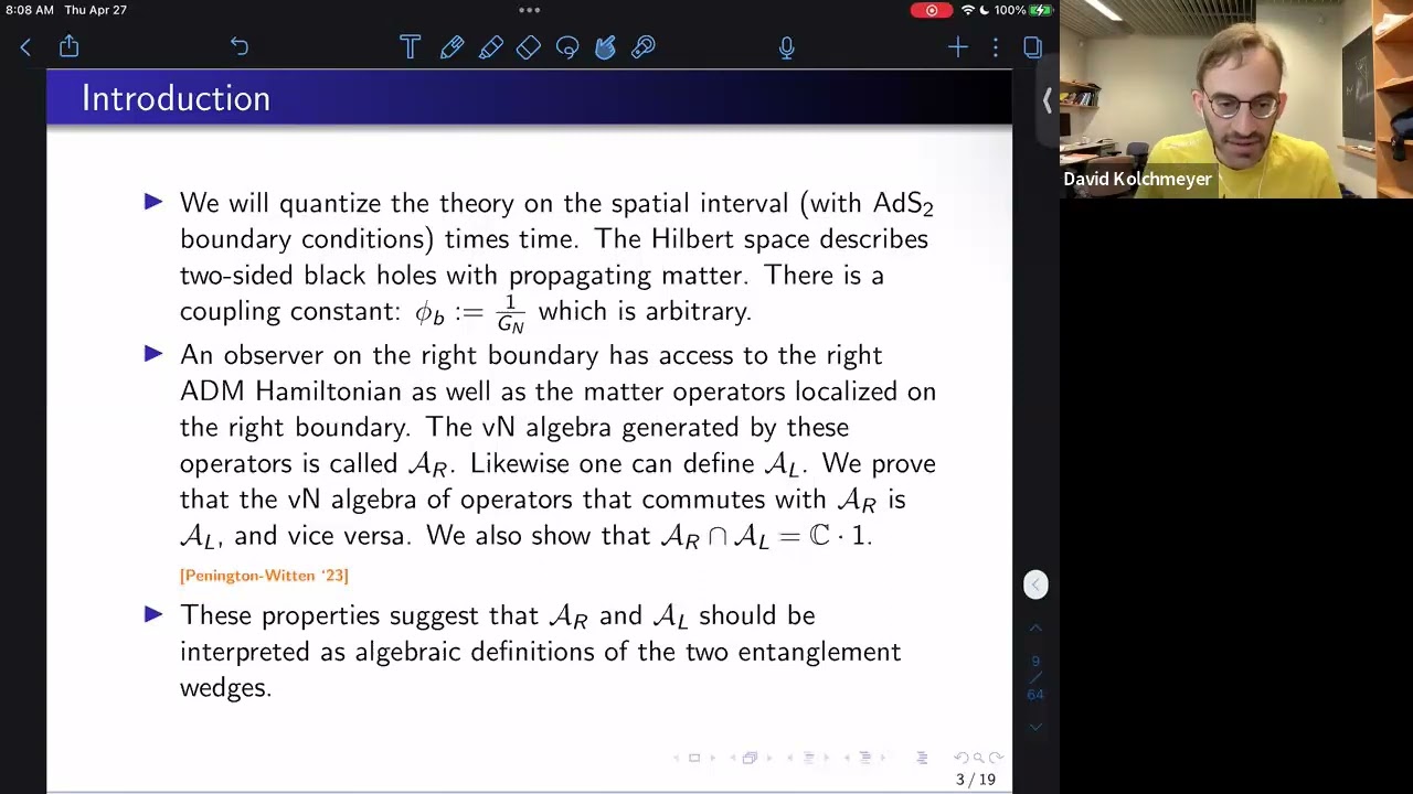 David Kolchmeyer --- The von Neumann algebra of JT gravity