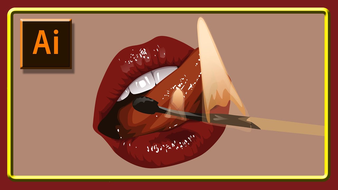 How to make vector lips in illustrator_ vector lips tutorial in illutrator _illustration art
