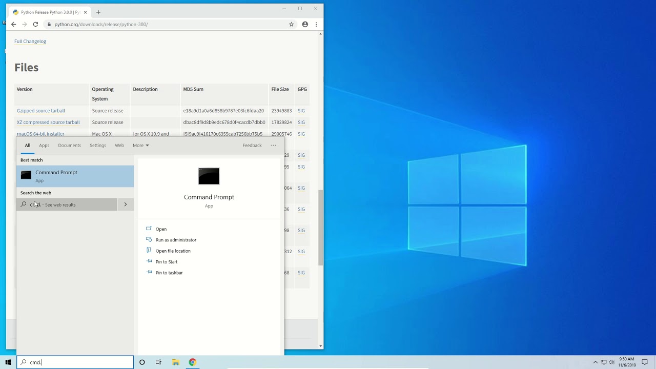 Installing Python 3 on Windows 10