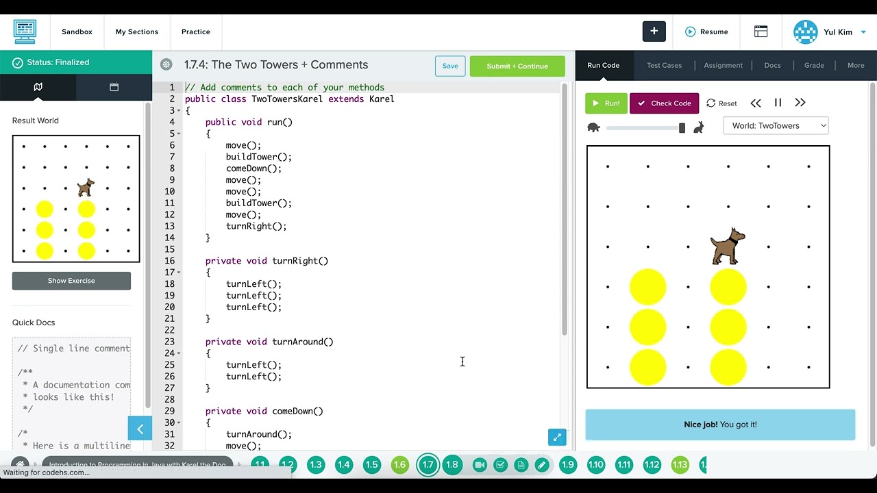 CodeHS - Introduction to Programming in Java with Karel the Dog