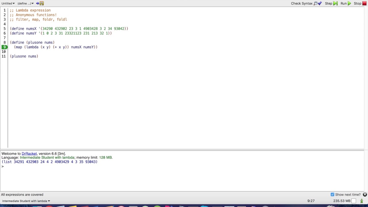 Functional Programming (Racket): Map Function