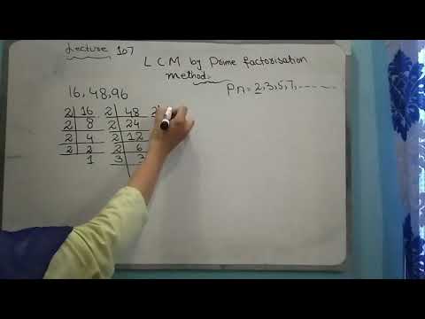 LCM by prime factorisation method of 16,48,96 learning maths with faiza class 4