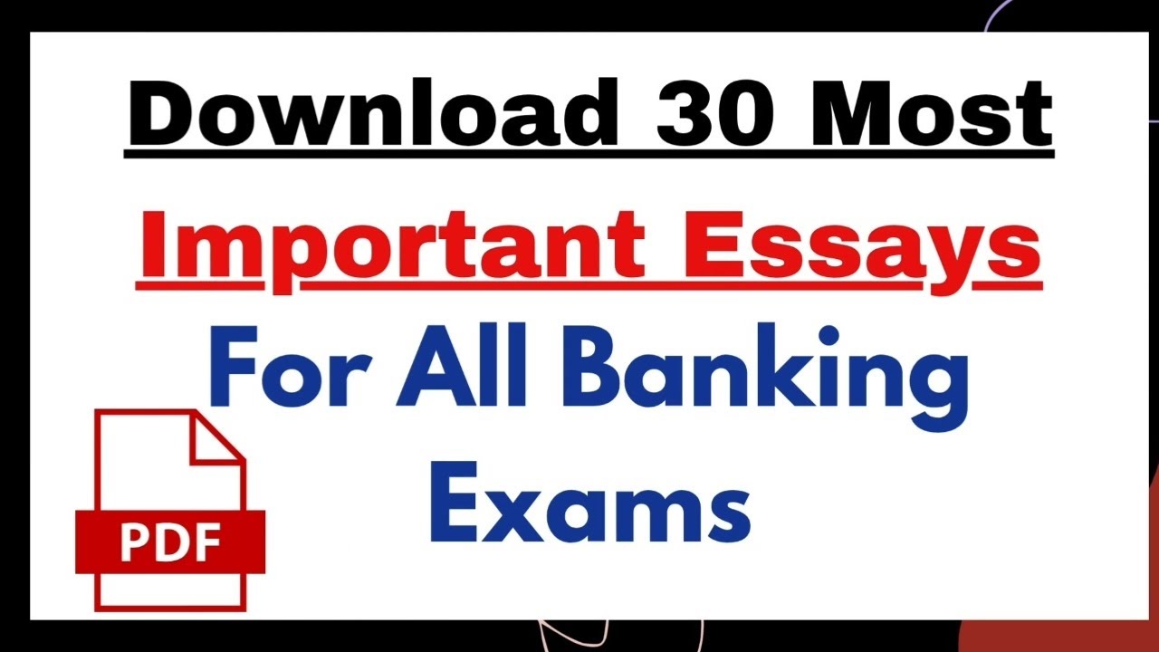 (PDF) Important Essays For Banking Exams | Download Most Important Essay Topics With Solutions