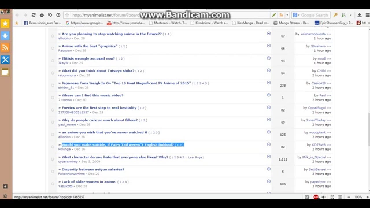 MyAnimeList forum stupid questions