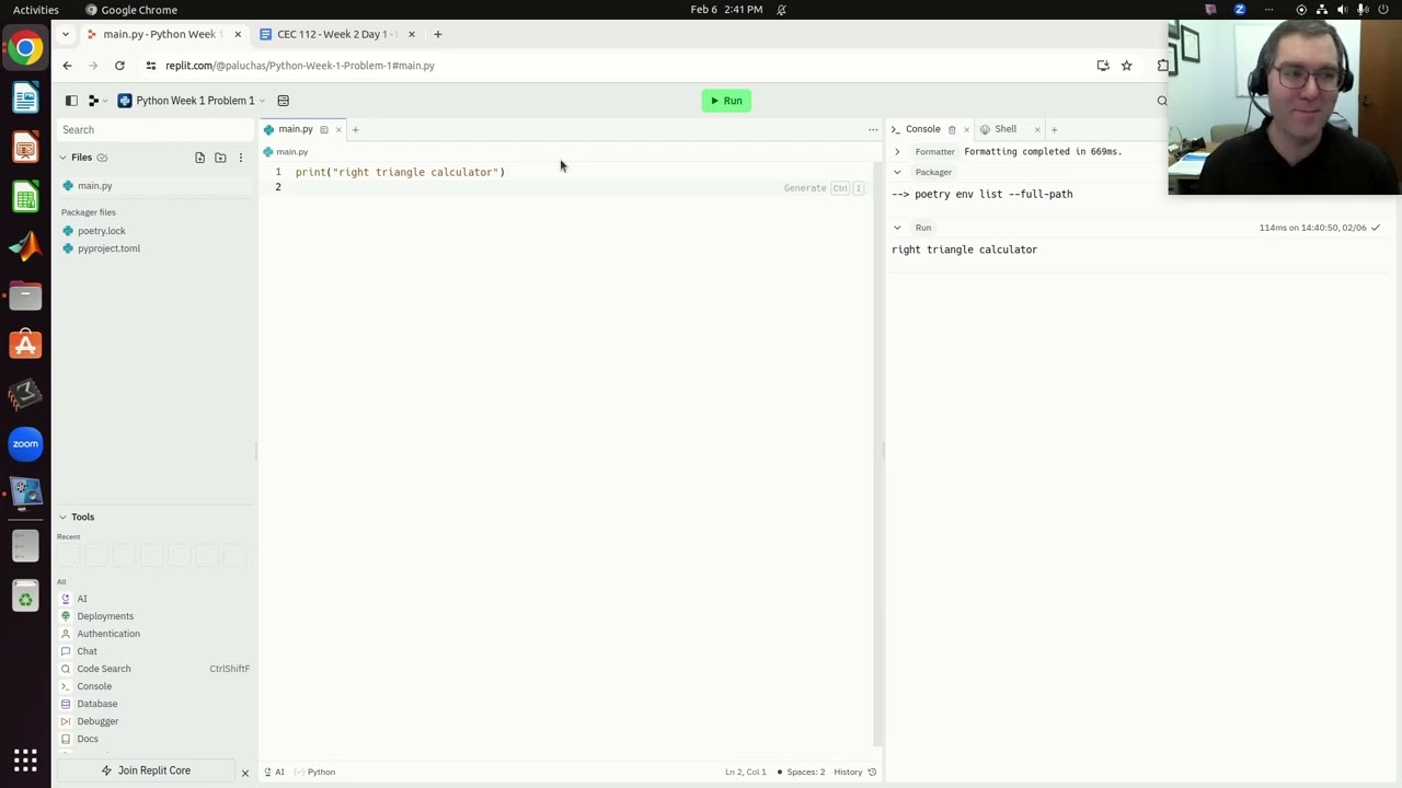 Simple Right Triangle Calculations with Python