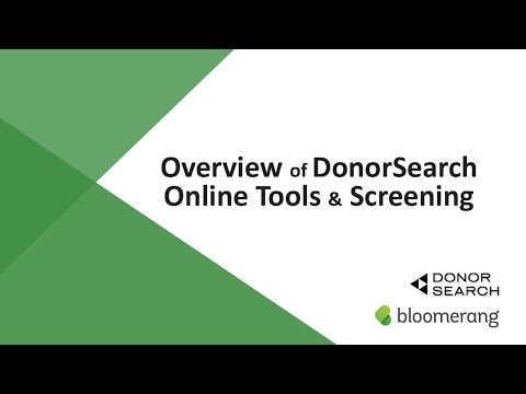 DonorSearch Online Tools Screening