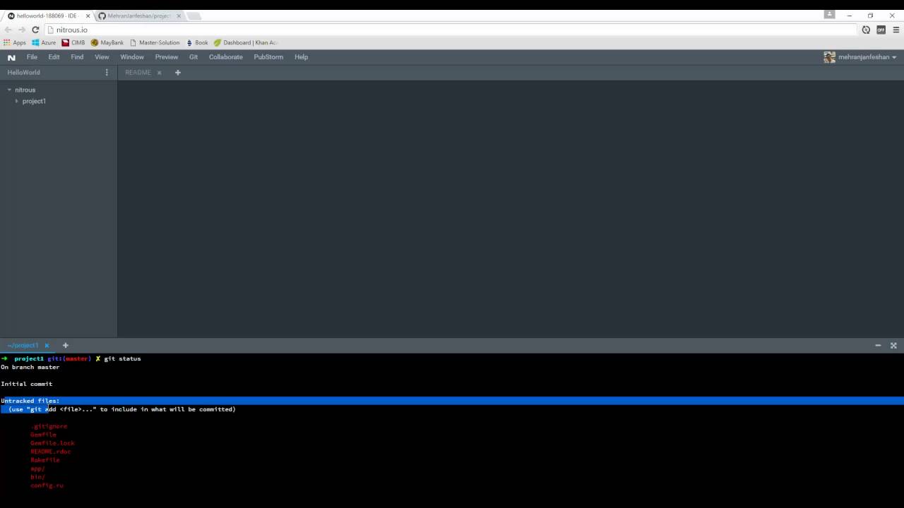 Create Github repository and push ruby on rail source code to it