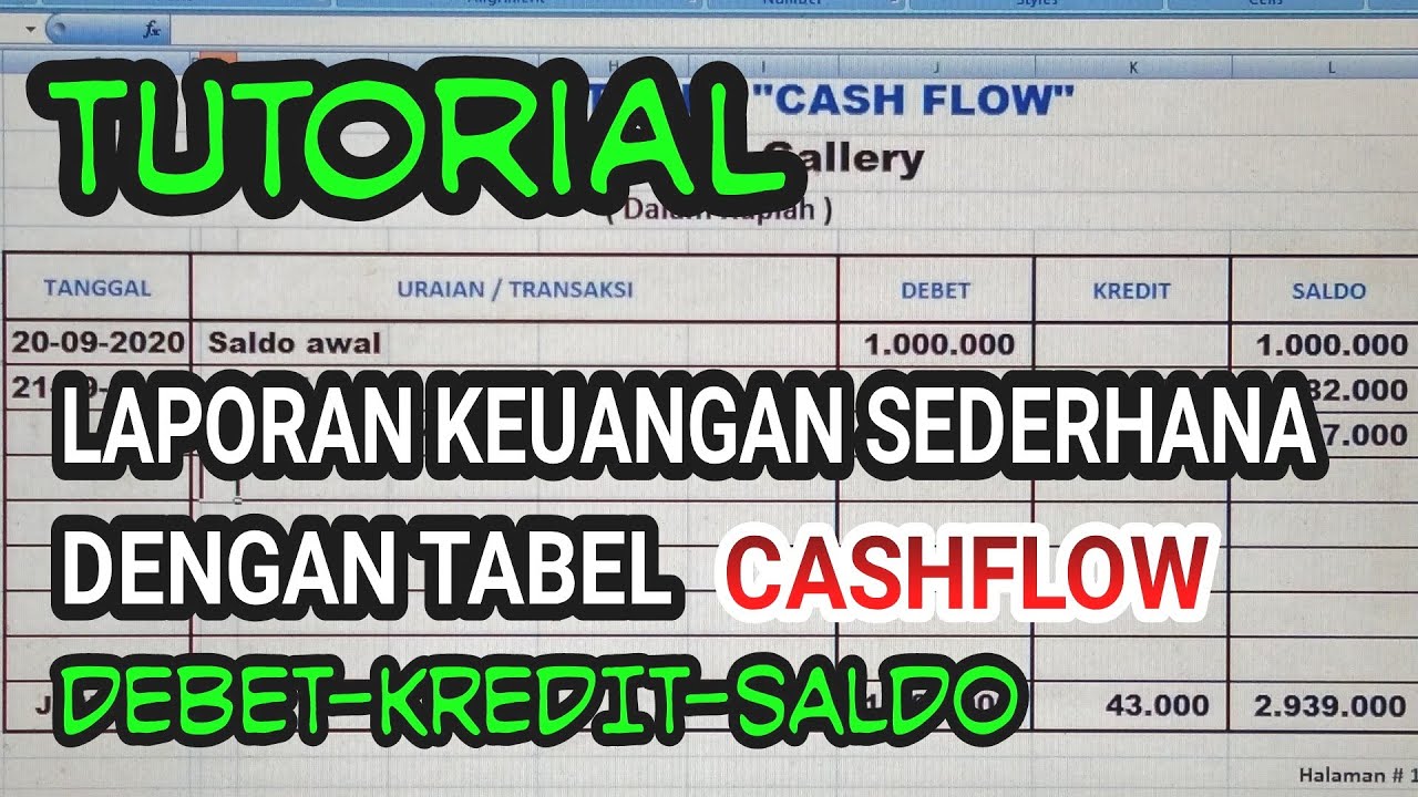 TUTORIAL CARA MEMBUAT LAPORAN KEUANGAN SEDERHANA DENGAN TABEL CASHFLOW BESERTA CONTOH CARA INPUTNYA