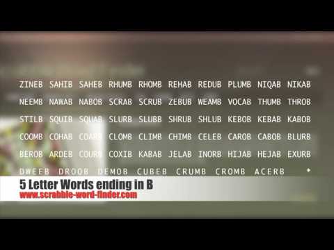 5 letter words ending in B
