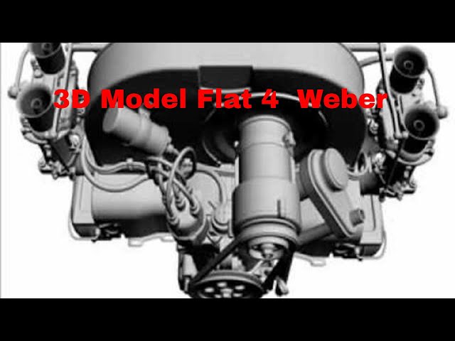 Flat 4 Weber Carb Engine 3D Model - FlatPyramid