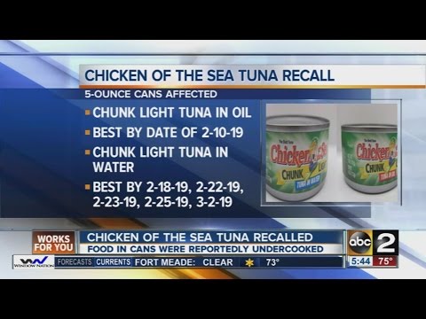 100K cans of Chicken of the Sea tuna recalled