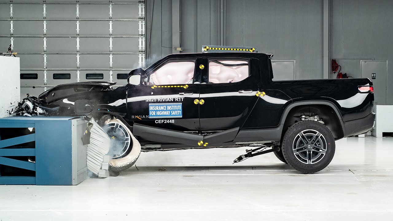 2025 Rivian R1T Rated Acceptable in the IIHS Updated Moderate Overlap ...