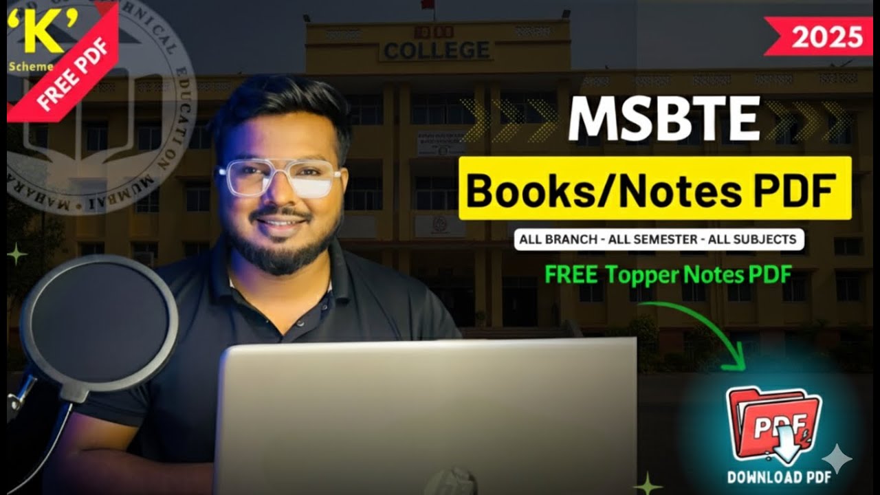 🔴 MSBTE ‘K’ Scheme FREE Books/Notes PDF | Diploma All Branch All Semester All Subjects Free PDF ✅