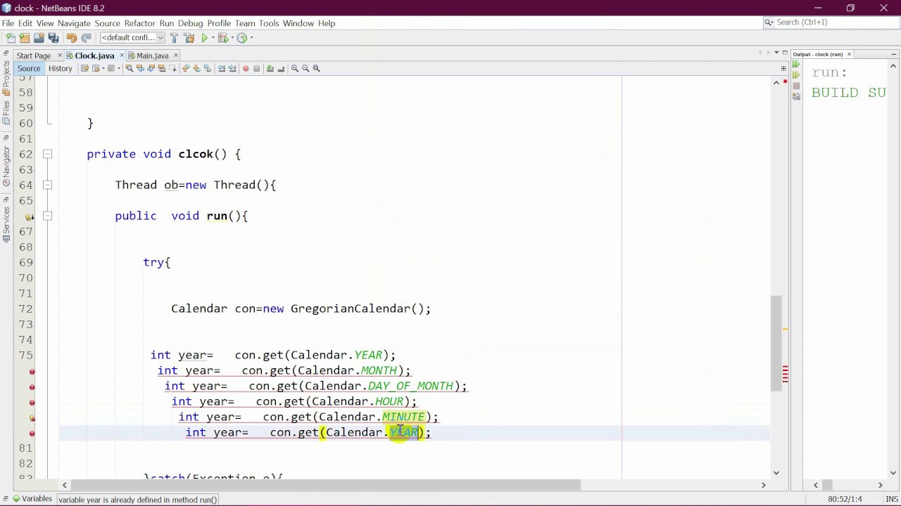 clock Java Program Bangla  Tutorial 2020