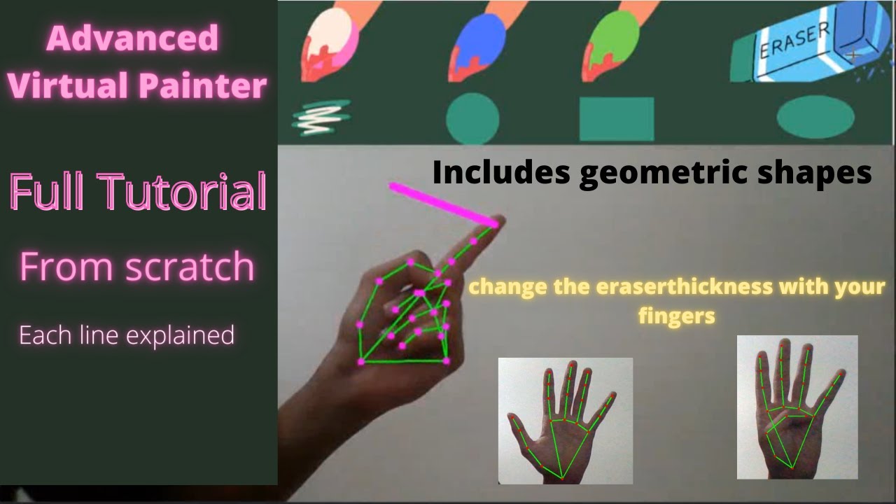 Tutorial for Advanced Virtual Painter | Python Project | OpenCV | Computer Vision (CV)