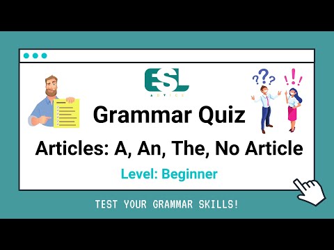 Grammar Quiz on Articles in English | Beginner Level