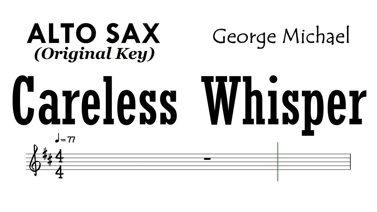 Careless Whisper Alto Sax Sheet Music Backing Track Partitura George Michael