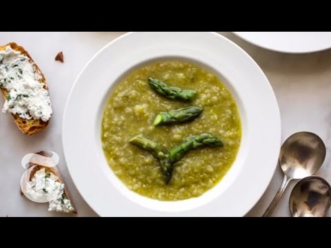 Asparagus Soup With Ricotta Crostini | Melissa Clark Recipes | The New York Times