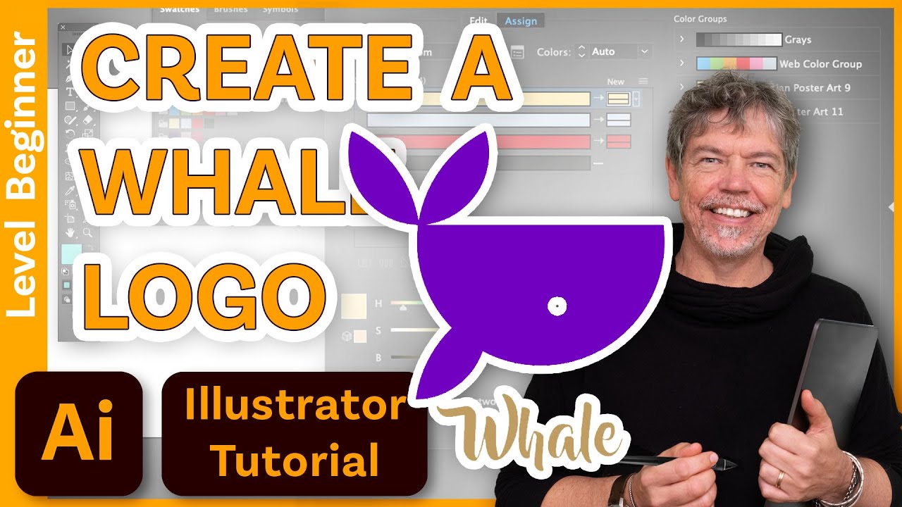 Learn to Create a Whale Logo in Adobe Illustrator - Tutorial for Beginners