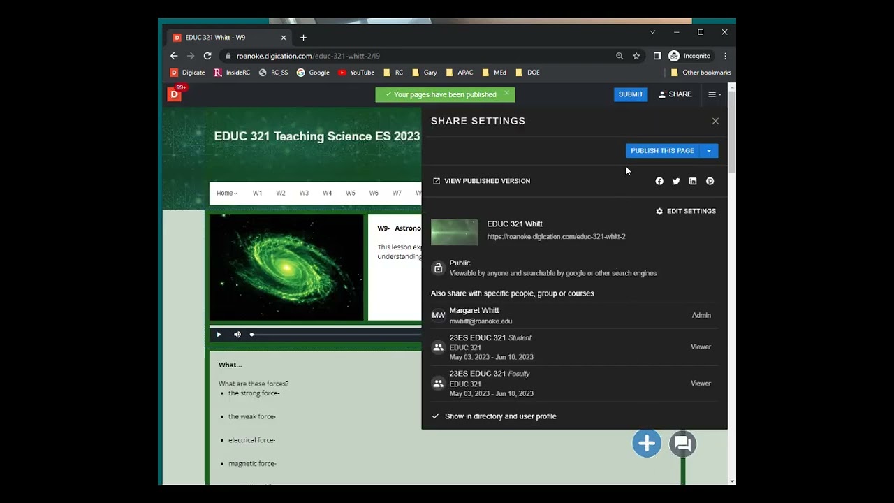 Submitting an Assignment in Digication