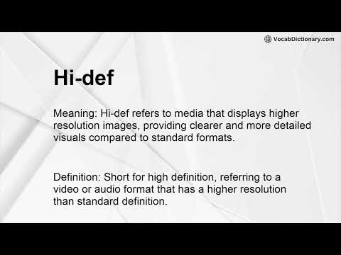 Hi-def Meaning