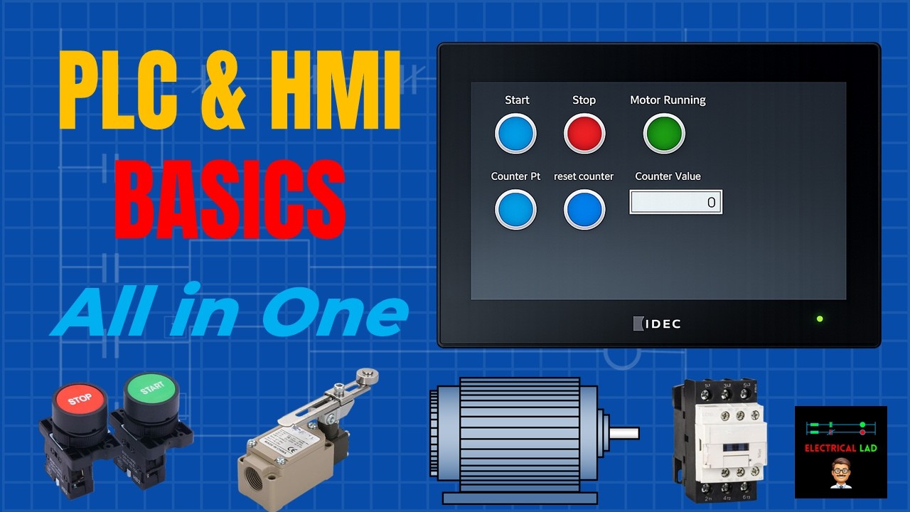 PLC and HMI Basic Programming — Full Tutorial Using an IDEC PLC + Built-In HMI (New Version)