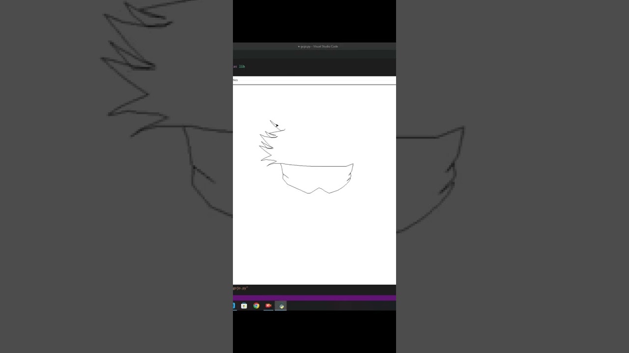 Gojo sketch draw using python #shorts #viral #trending #coding #python #gojo