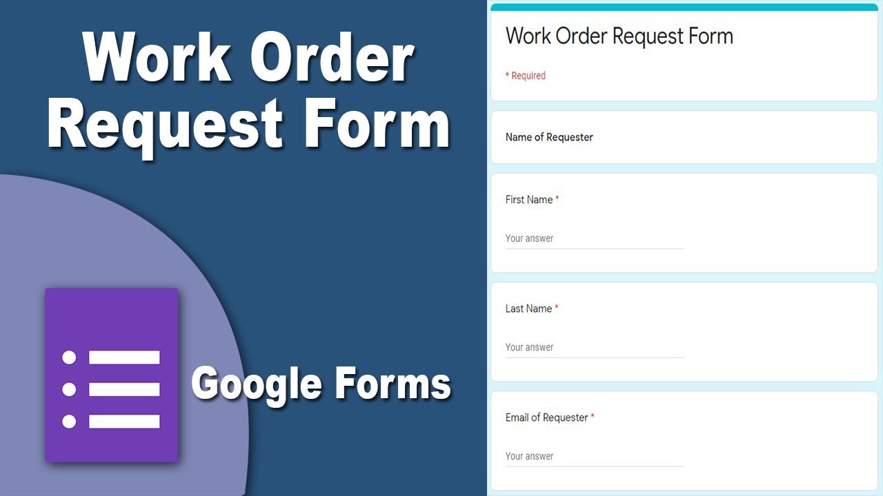 How to create Work Order Request Form using google forms