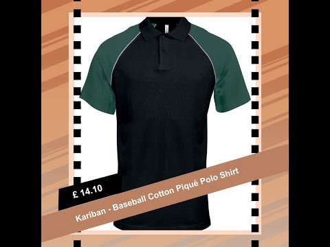 Kariban - Baseball Cotton Piqué Polo Shirt