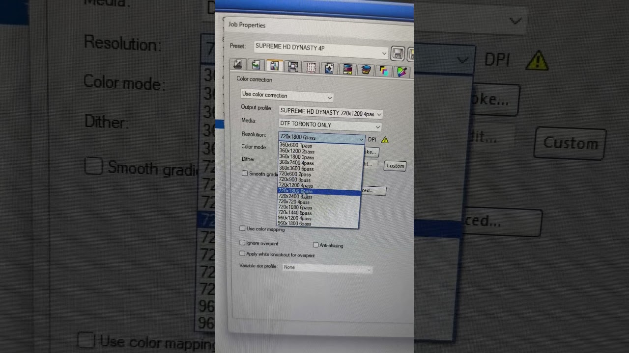 Changing Resolution on FlexiPrint