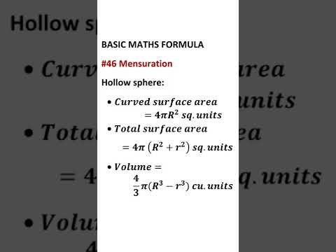 Mensuration Hollow Sphere formula