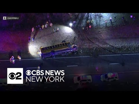 13 injured in school bus crash on Garden State Parkway in Montvale, N.J.