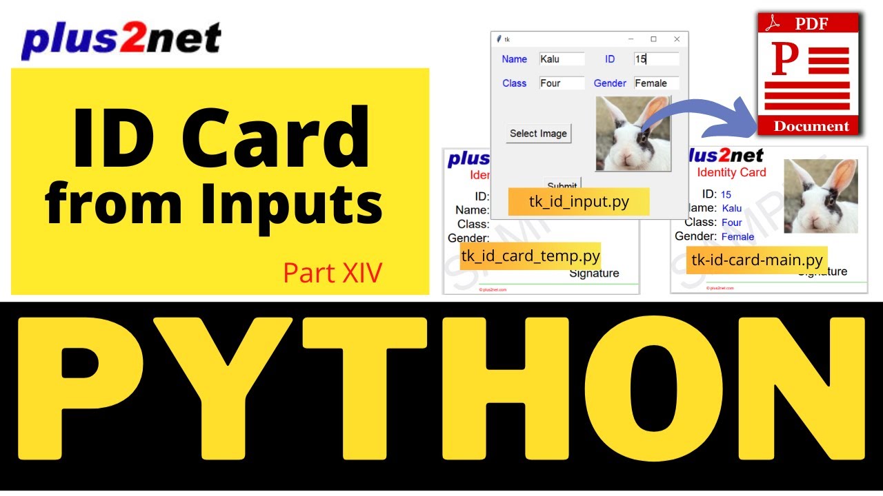 Generating PDF ID card by using user input data & image through Tkinter window using ReportLab
