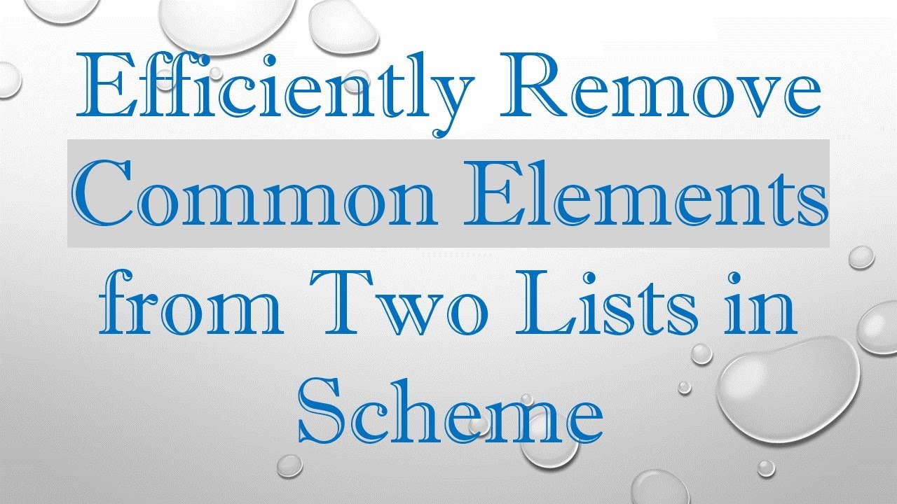 Efficiently Remove Common Elements from Two Lists in Scheme