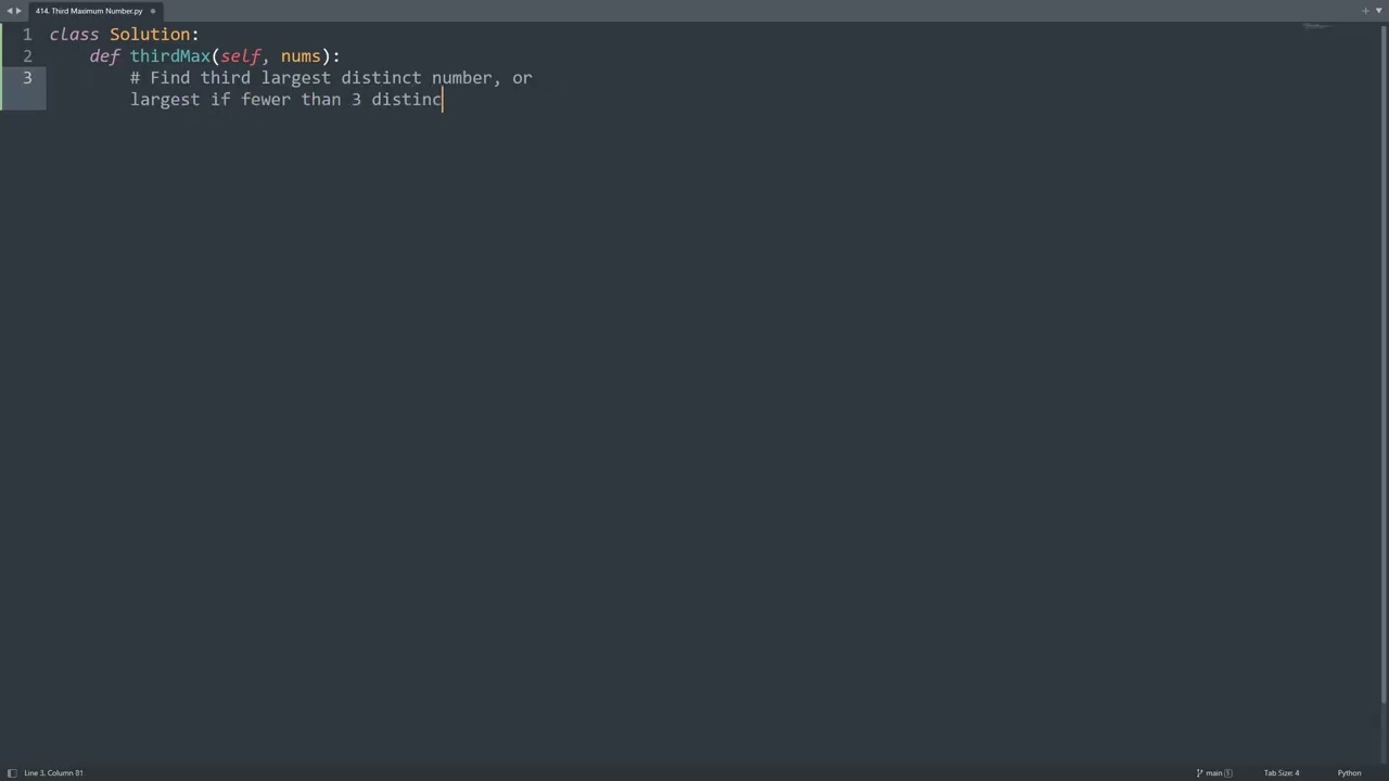 Leetcode 414. Third Maximum Number in Python | Python Leetcode | Python Coding Tutorial | ASMR