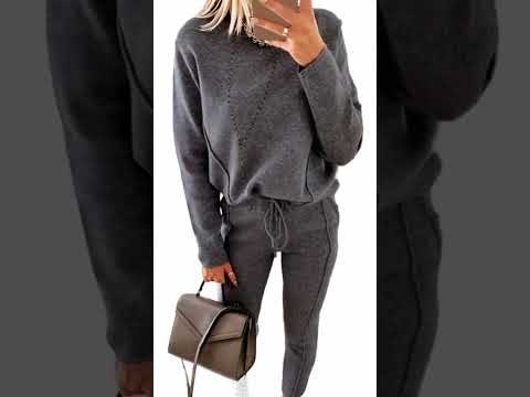 Autumn Winter Two Piece Set Long Sleeve Pullovers Tracksuit Women