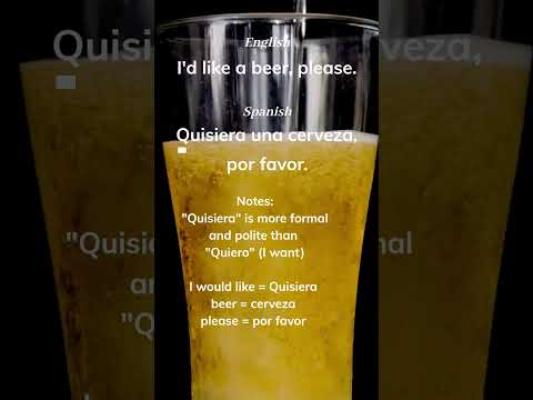 How to Order a BEER 🍻 in Spanish - #shorts #spanish #learnspanish #learnspanishfast #spanishlessons