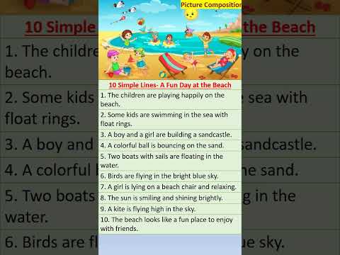 Grade 3: Picture composition in English - A Fun day at Beach #english#shorts