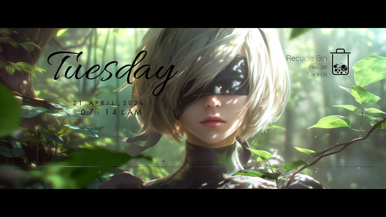 2B NIER AUTOMATA - JUNGLE▪️4K LIVE DESKTOP | WALLPAPER