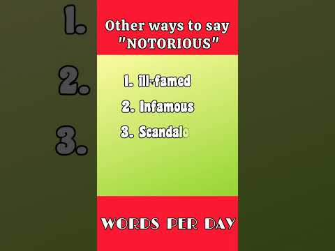 Another word for "NOTORIOUS" #englishlearners #englishlearning #youtubeshorts