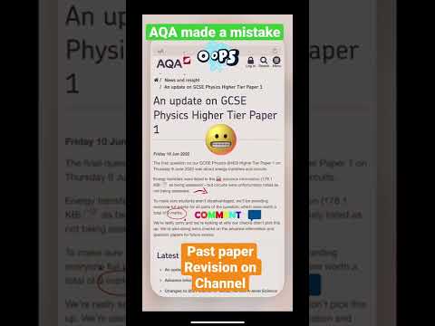 #shorts 😡AQA mistake with #gcse #exam 🫢#physics paper 1 - higher tier.