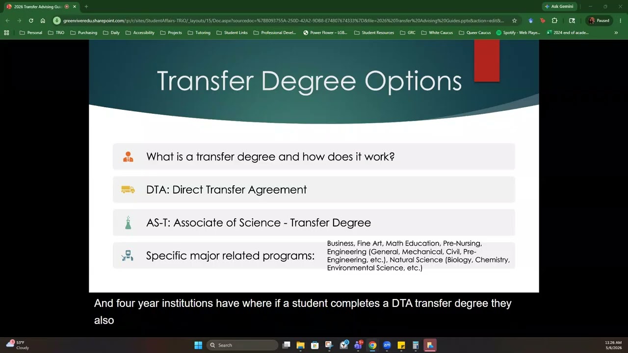 Transfer Advising Guides   Transfer Degree Options