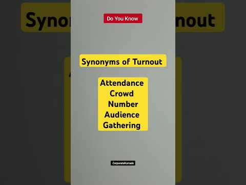 5 Synonyms of Turnout | Corporate Kurradu | #shorts #synonyms #job #learn #shortsfeed #short