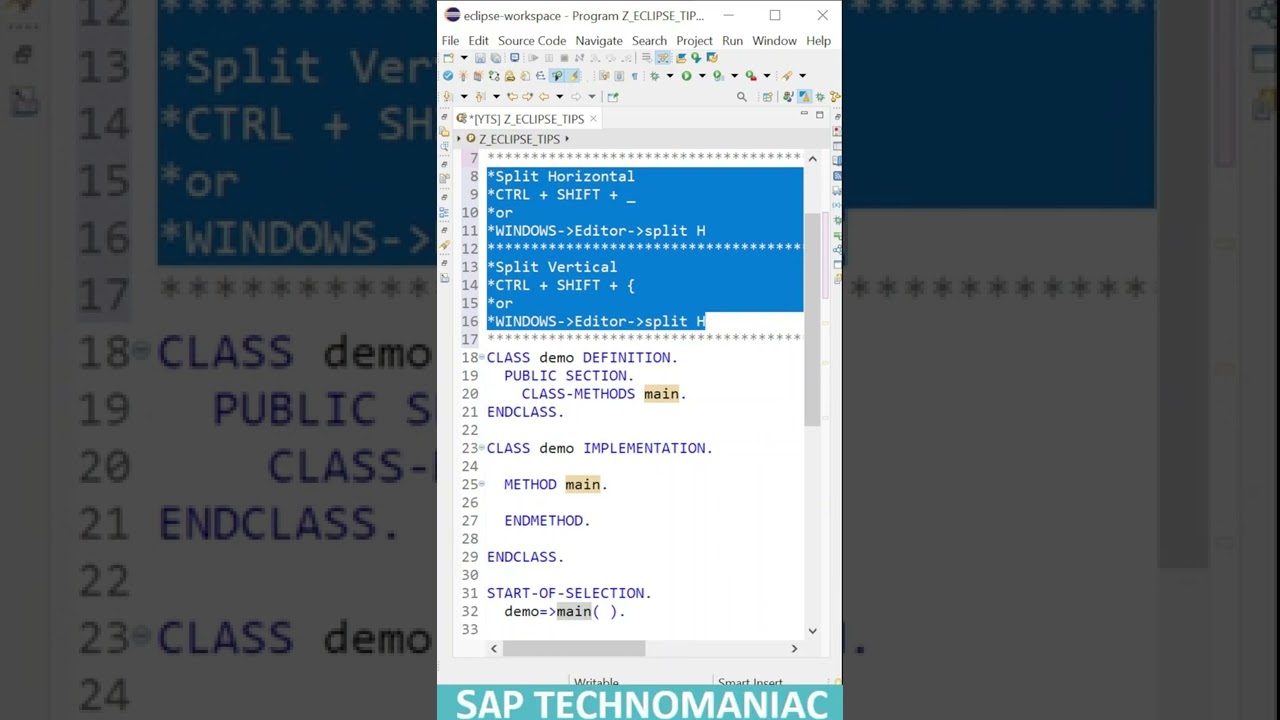 Split Editor Views in ADT Eclipse