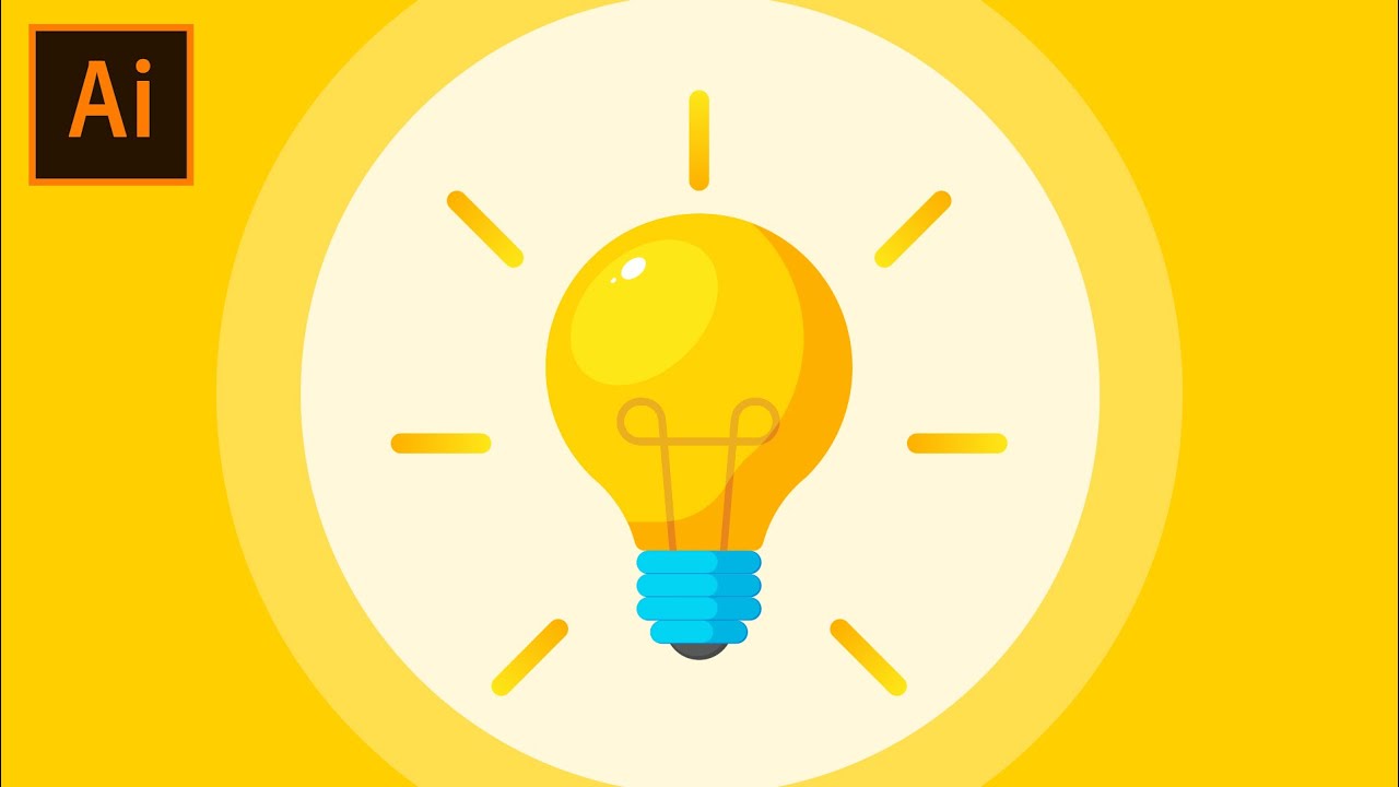 Adobe Illustrator Tutorial - How to Create Bulb Digital Illustration