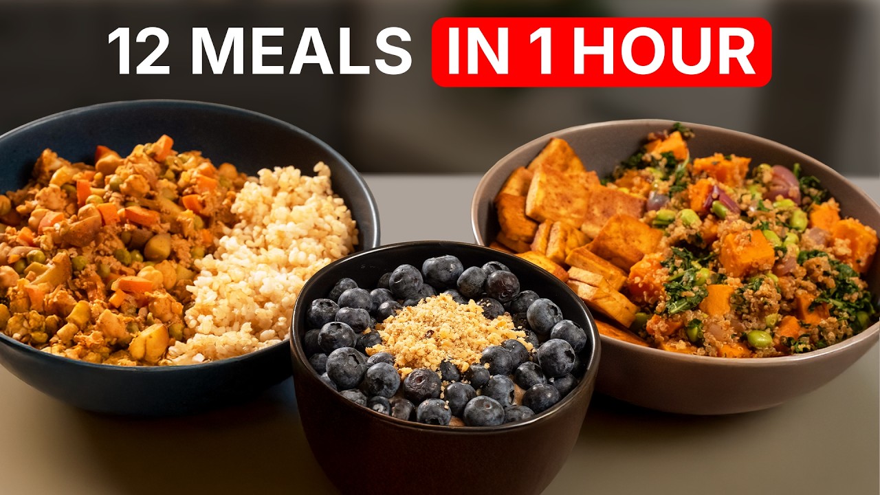 12 Meals in 1 Hour! (High Protein, Plant-Based Meal Prep)